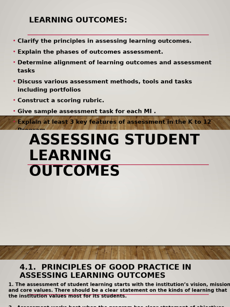 Assessing Student Learning Outcomes Guide | PDF | Educational Assessment | Learning