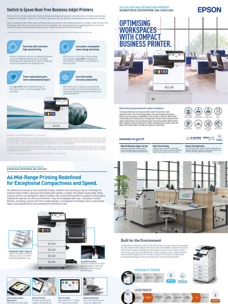 Epson c400 550 | PDF | Printer (Computing) | Image Scanner