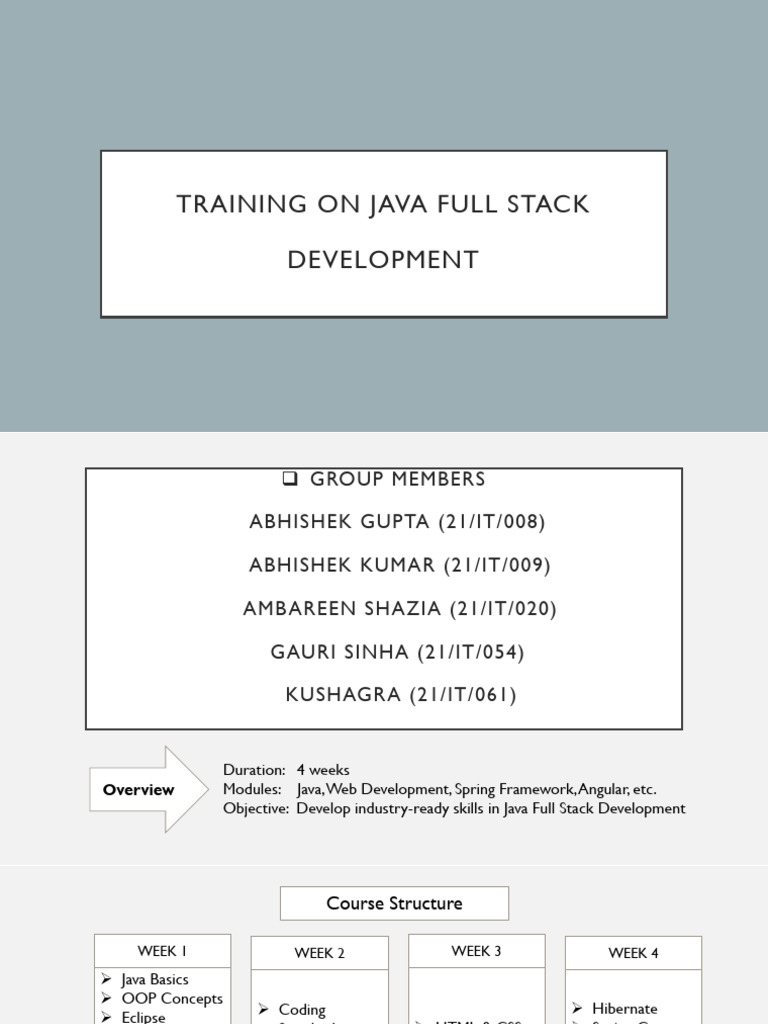 Java Full Stack Development Training | PDF | Java (Programming Language) | Information Technology