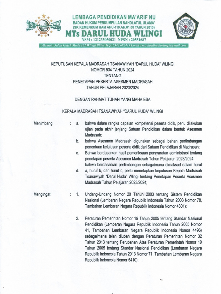 Administrasi Kelulusan | PDF