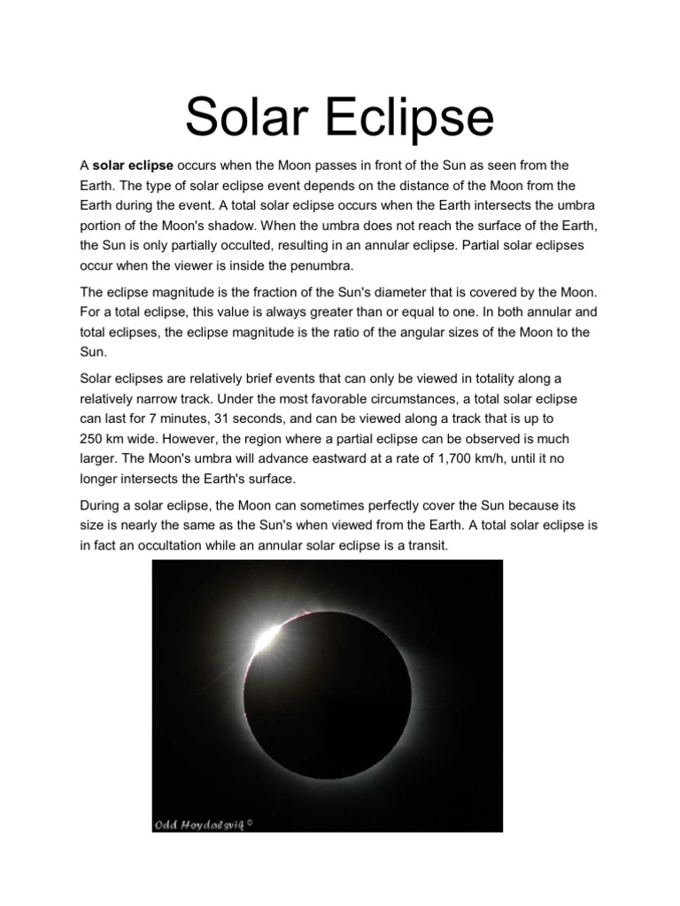 Solar Eclipse | PDF | Eclipse | Solar Eclipse