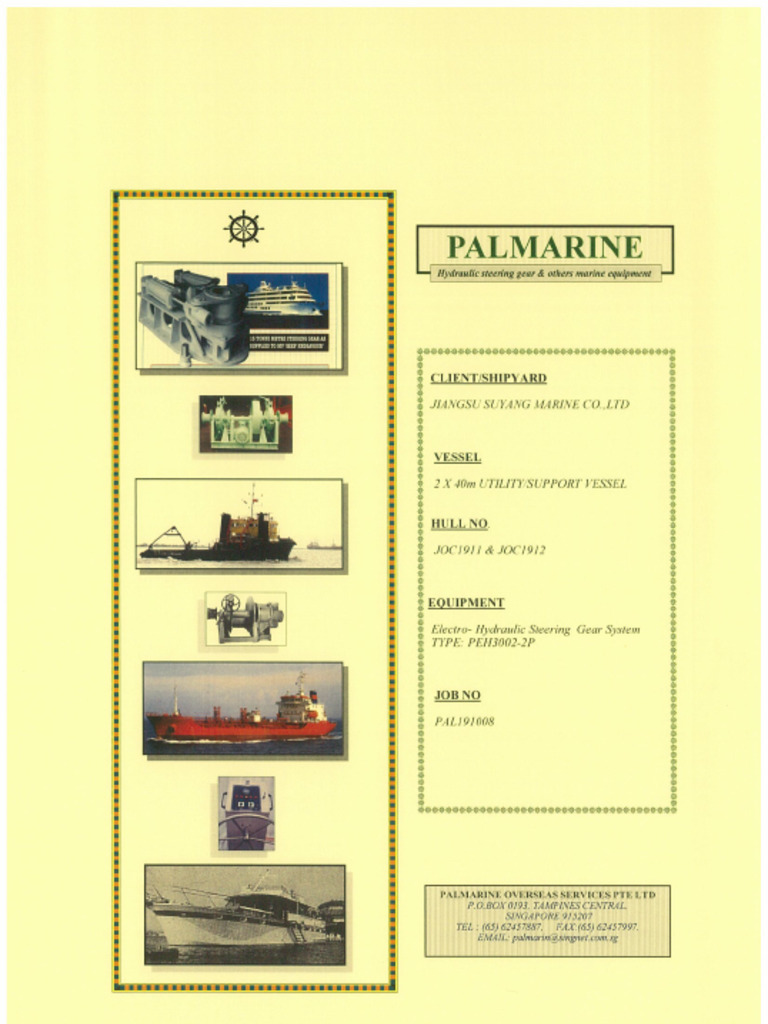 Steering Gear (Pallmarine) | PDF