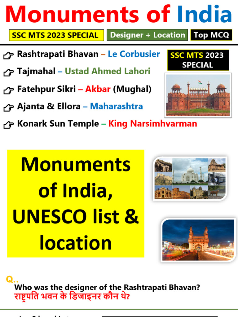 Monuments of India: Quiz and Facts | PDF