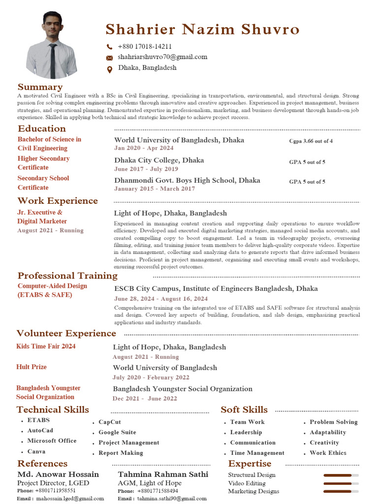 Resume of Shahrier Nazim Shuvro-2 | PDF | Project Management | Engineering