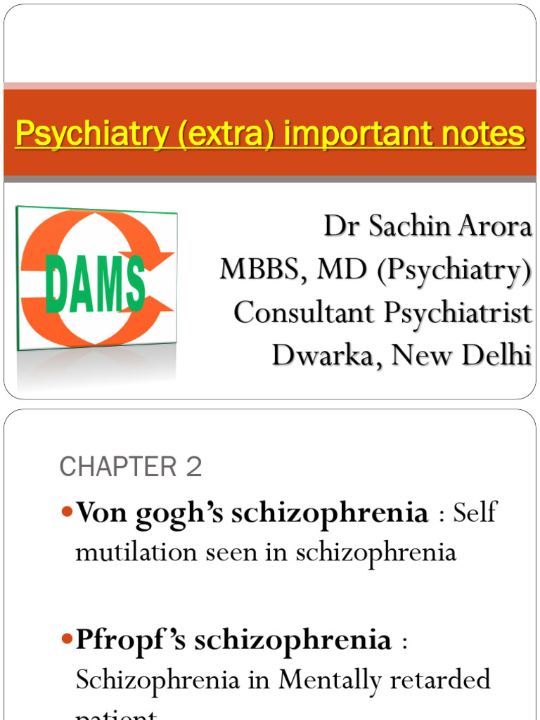 DAMS PSYCHIATRY Extra Notes 2024 | PDF | Atypical Antipsychotic ...