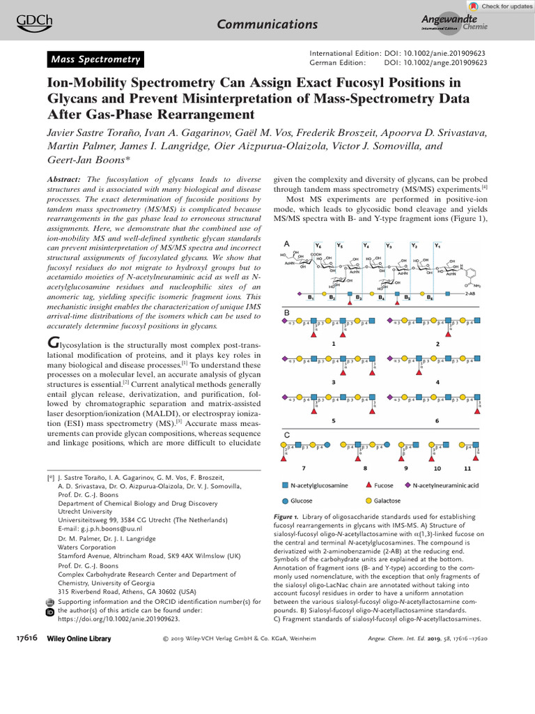 19 ACIE 17616 Fucosyl Glycans Misinterpretation | PDF | Electrospray ...