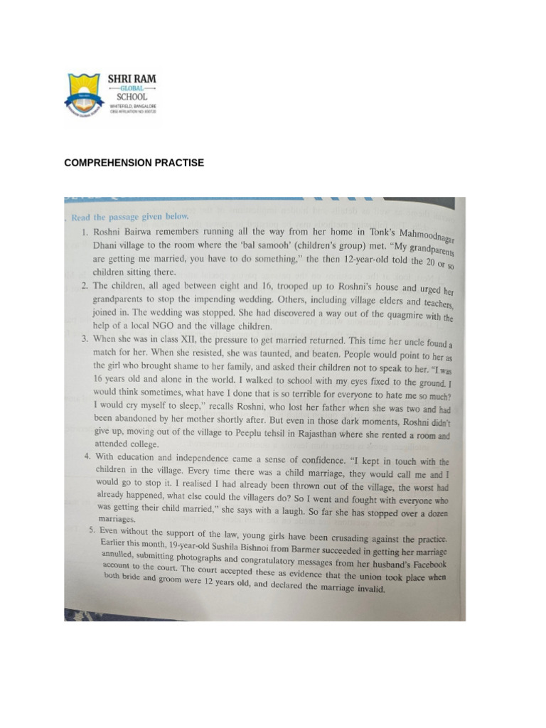 Class 11 Passage and Classified Advertisement | PDF