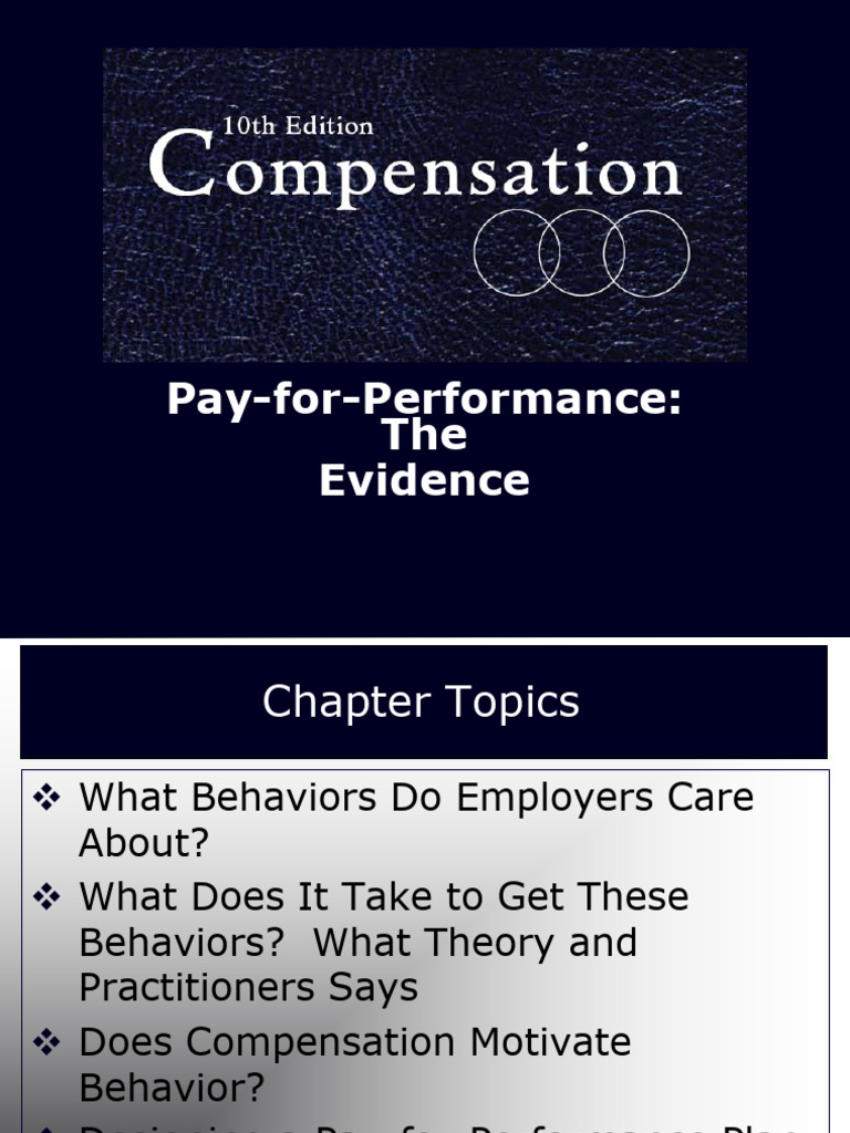 Pay-for-Performance The Evidence | PDF | Motivational | Motivation