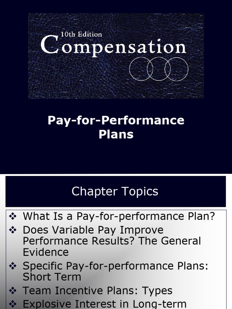 Pay For Performance Plans | PDF | Incentive | Piece Work