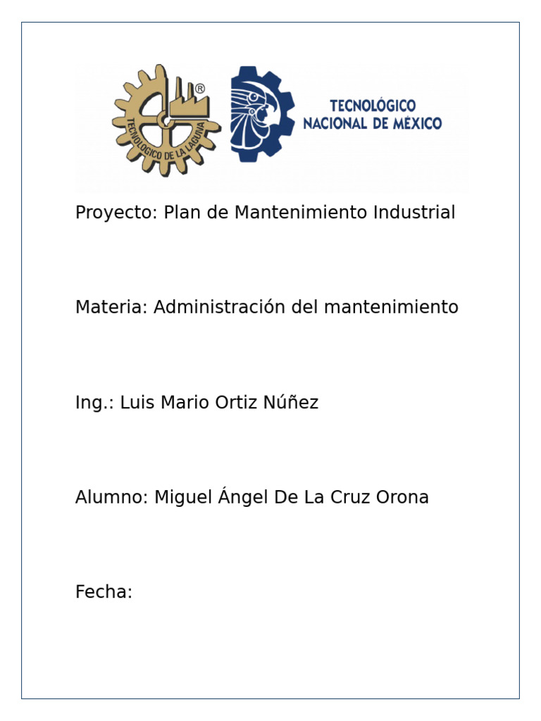 Plan de Mantenimiento . | PDF | Textiles | Business