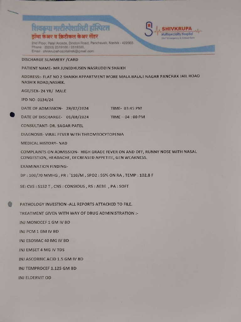 Discharge Summery | PDF