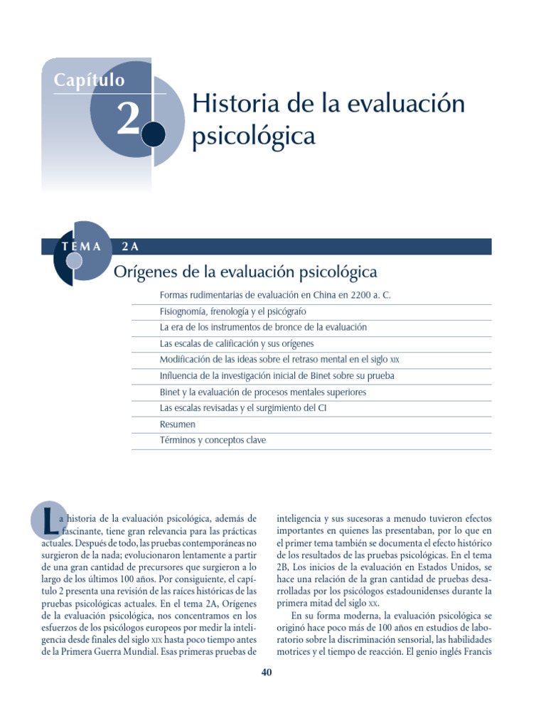 Historia de Las Pruebas Psicológicas | PDF | Fisonomía | Sicología