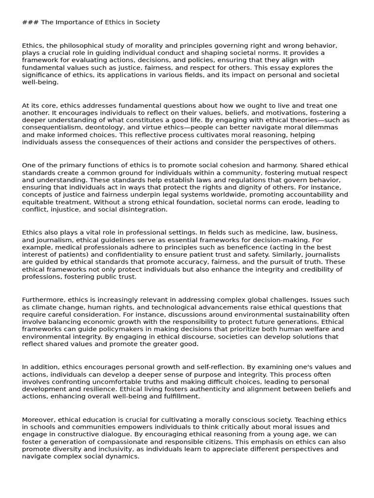 The Importance of Philosophy in Everyday Life | PDF | Morality | Social ...
