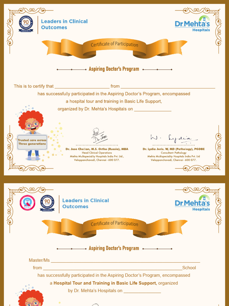 Aspiring Doctor Certificate | PDF