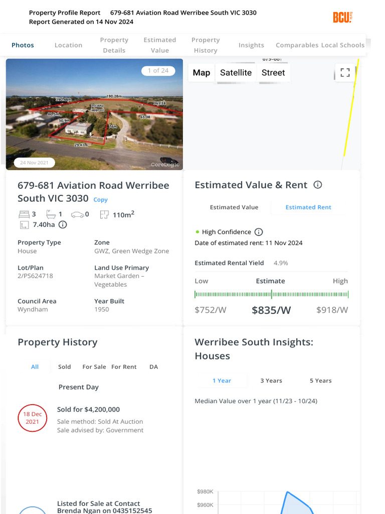 679-681 Aviation Road Werribee South VIC 3030 - Property Profile Report - BCU | PDF | Monopoly ...