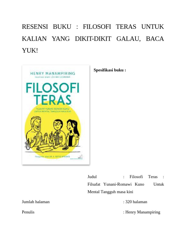 Resensi Buku Filosofi Teras | PDF