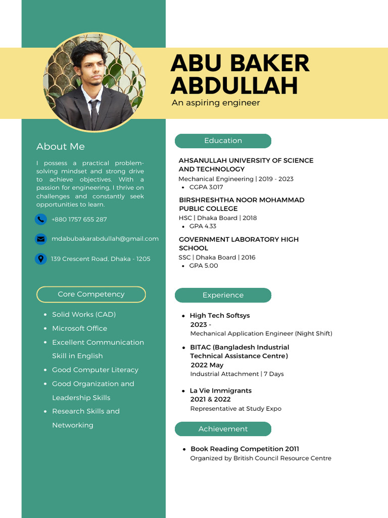 Resume of Abu Baker Abdullah | PDF