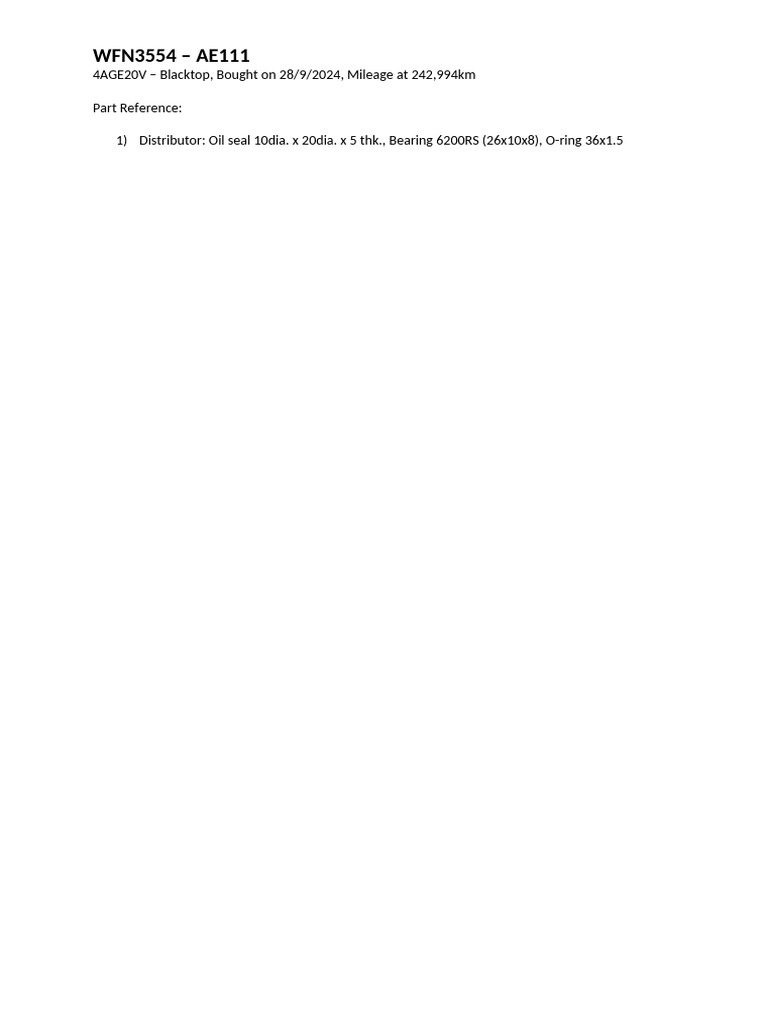 Part List | PDF