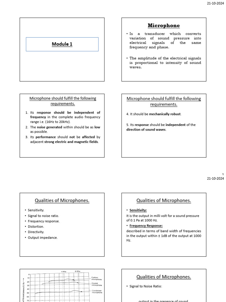 Mod1 Handout | PDF | Microphone | Loudspeaker