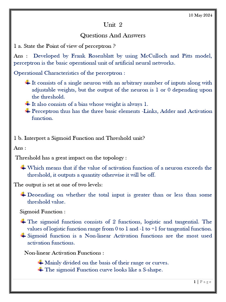 Unit 2 (Q&A) | PDF | Estimator | Artificial Neural Network