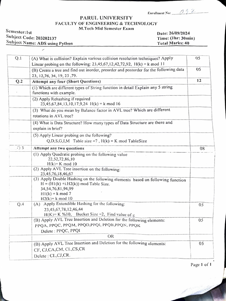 Midsem 1 Question Papers | PDF | Applied Mathematics