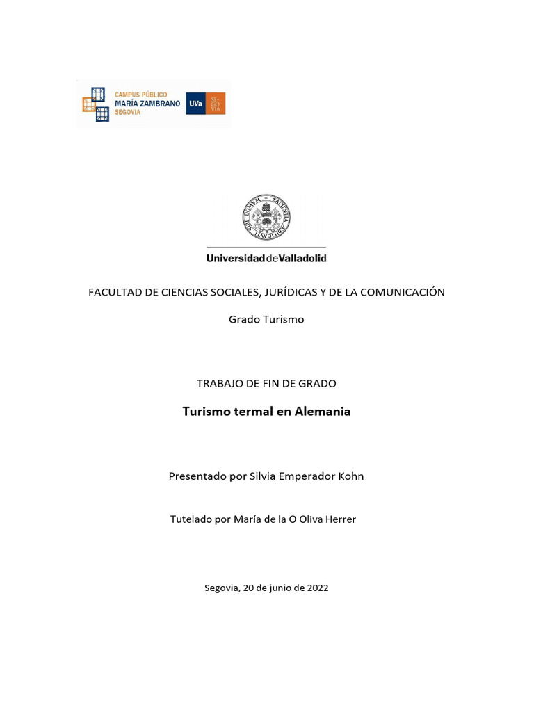 Tfg-N. 1810 | PDF | Turismo | Spa