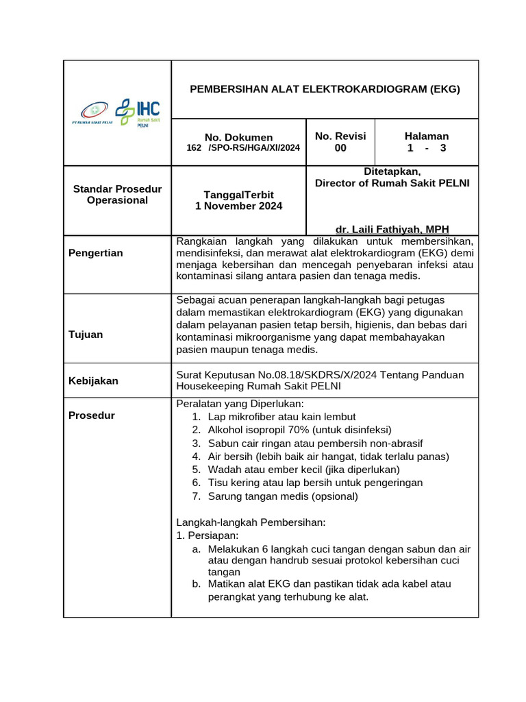 SPO Pembersihan EKG | PDF