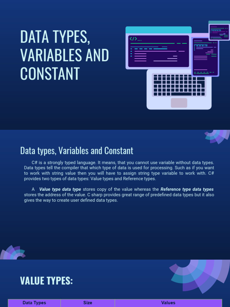 Data Types, Variables and Constant | PDF | Data Type | Integer ... Data Types, Variables and Constant | PDF | Data Type | Integer ...