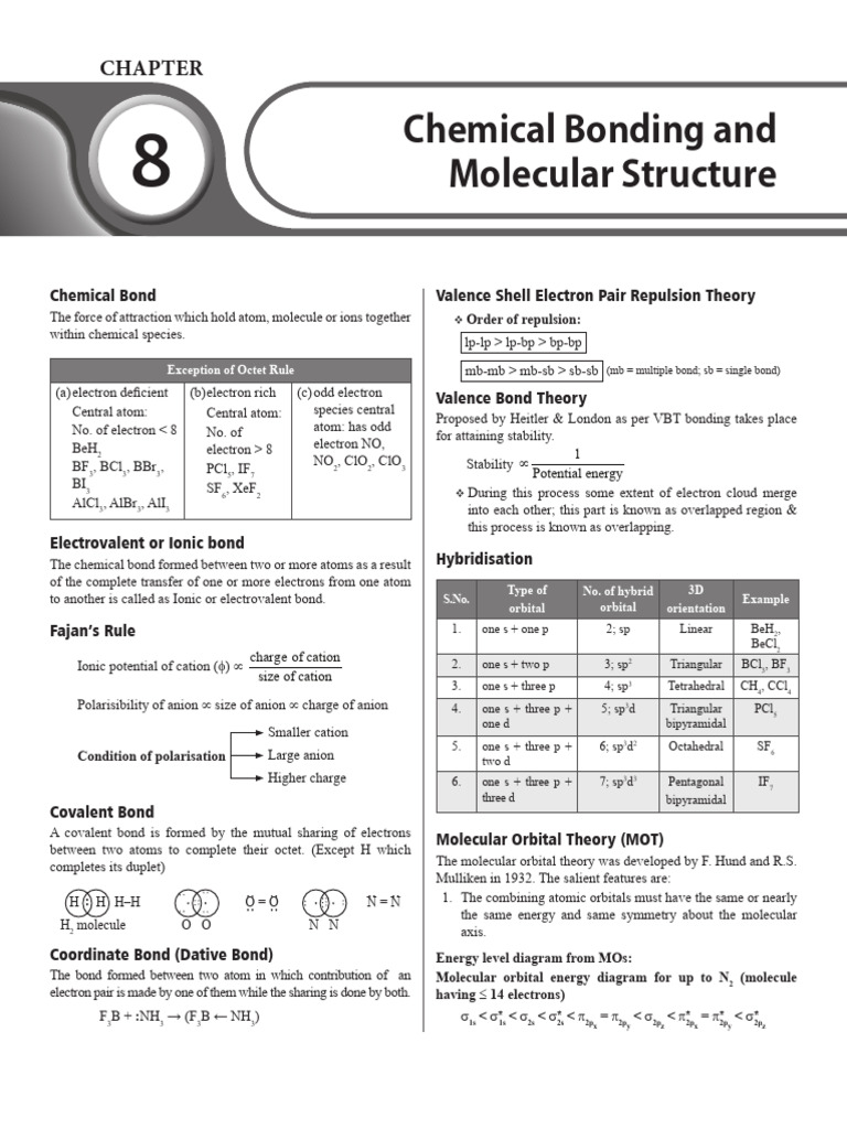08 - Chemical Bonding and Molecular Structure | PDF | Chemical Bond | Ion