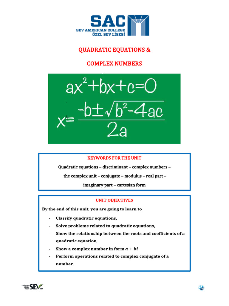 Quadratic Equations 2 | PDF | Quadratic Equation | Complex Number