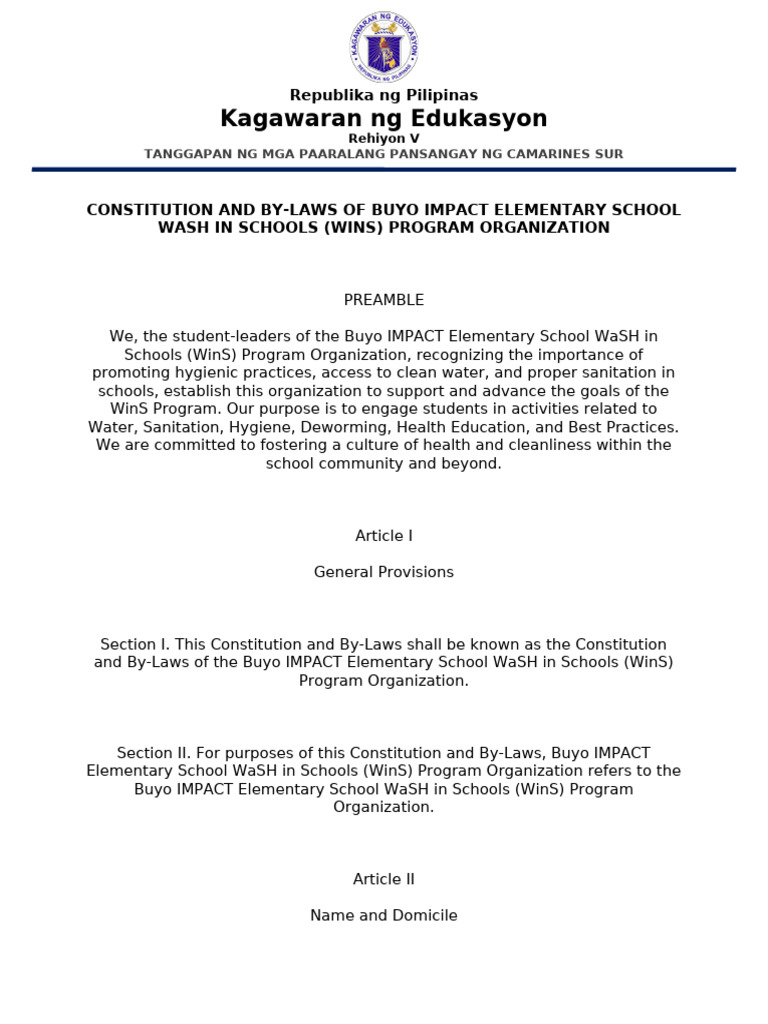 Sample CBL Template | PDF | Wash | Committee