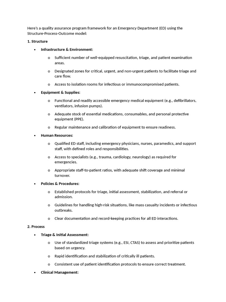 Emergency QA Program Reference | PDF | Emergency Department | Patient Safety