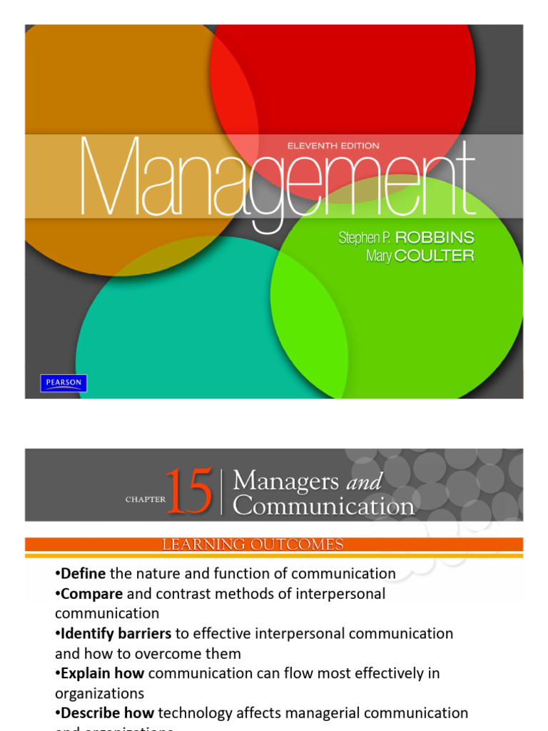 Chapter 6 - Managers and Communication | PDF | Communication ...