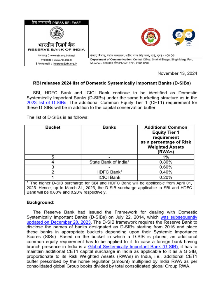 Domestically Important Banks | PDF | Basel Iii | Institutional Investors