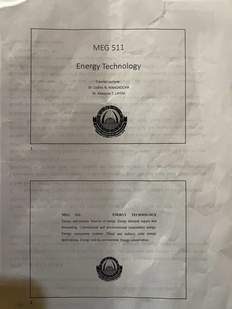 Meg 511 Energy Technology | PDF