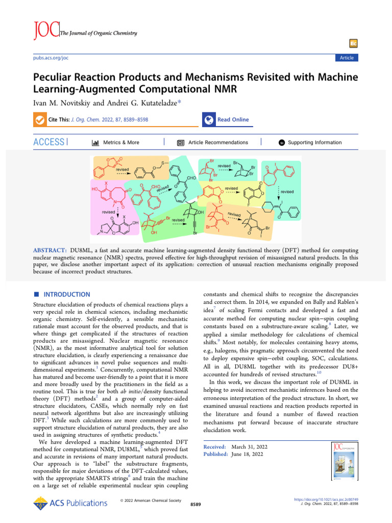 Machine Learning in NMR Structure Elucidation | PDF | Chemical ...