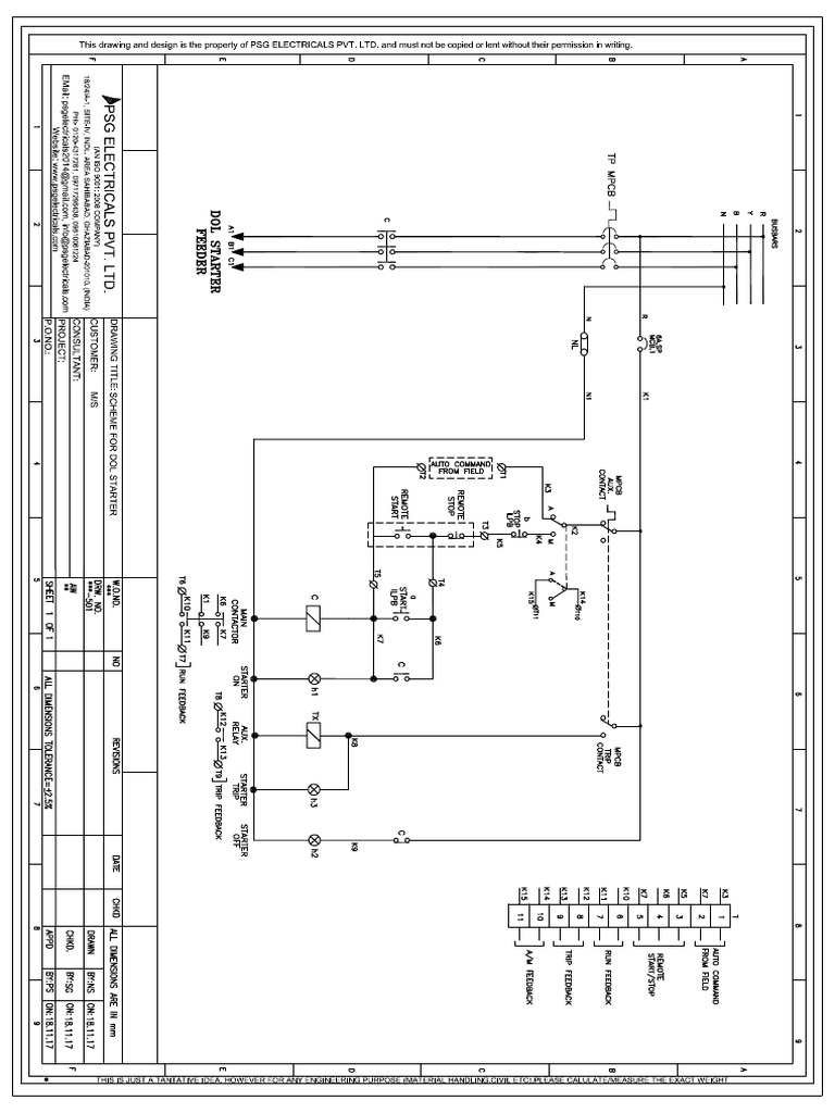 Scheme of Dol Starter | PDF