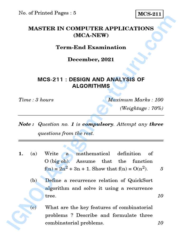 MCS 211 June2010 June2023 | PDF | Computational Complexity Theory | Mathematical Relations