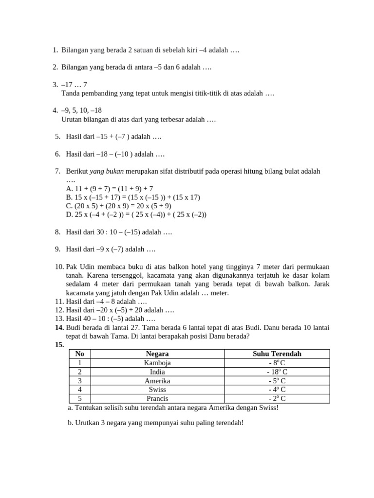 Latsol MTK Kls 6 | PDF