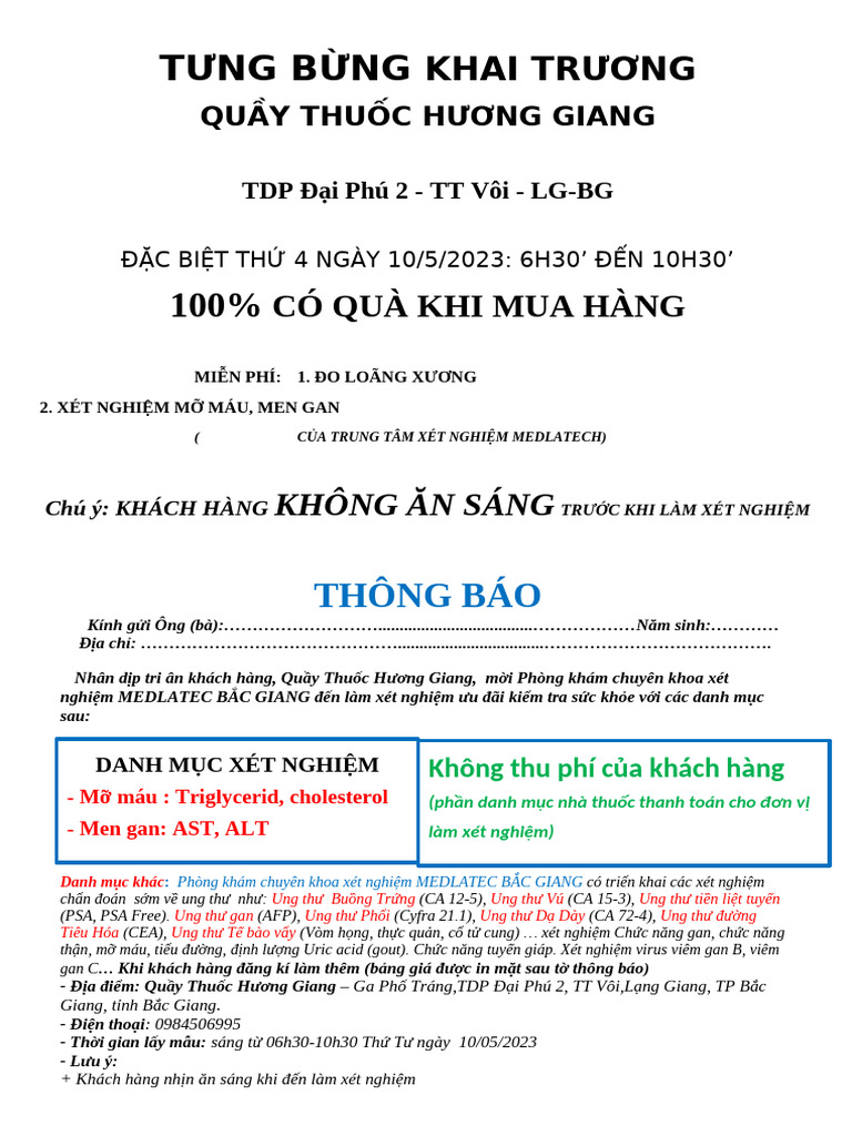 Tưng B NG Khai Trương | PDF