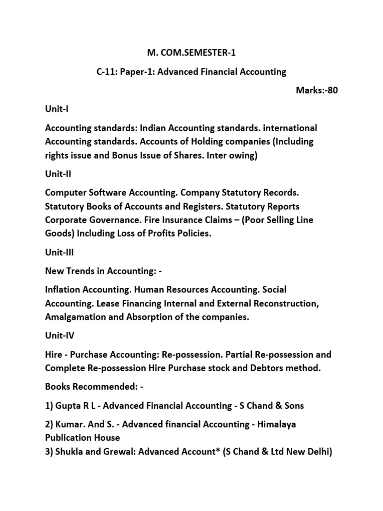 Mcom Syllabus 200720-1 | PDF