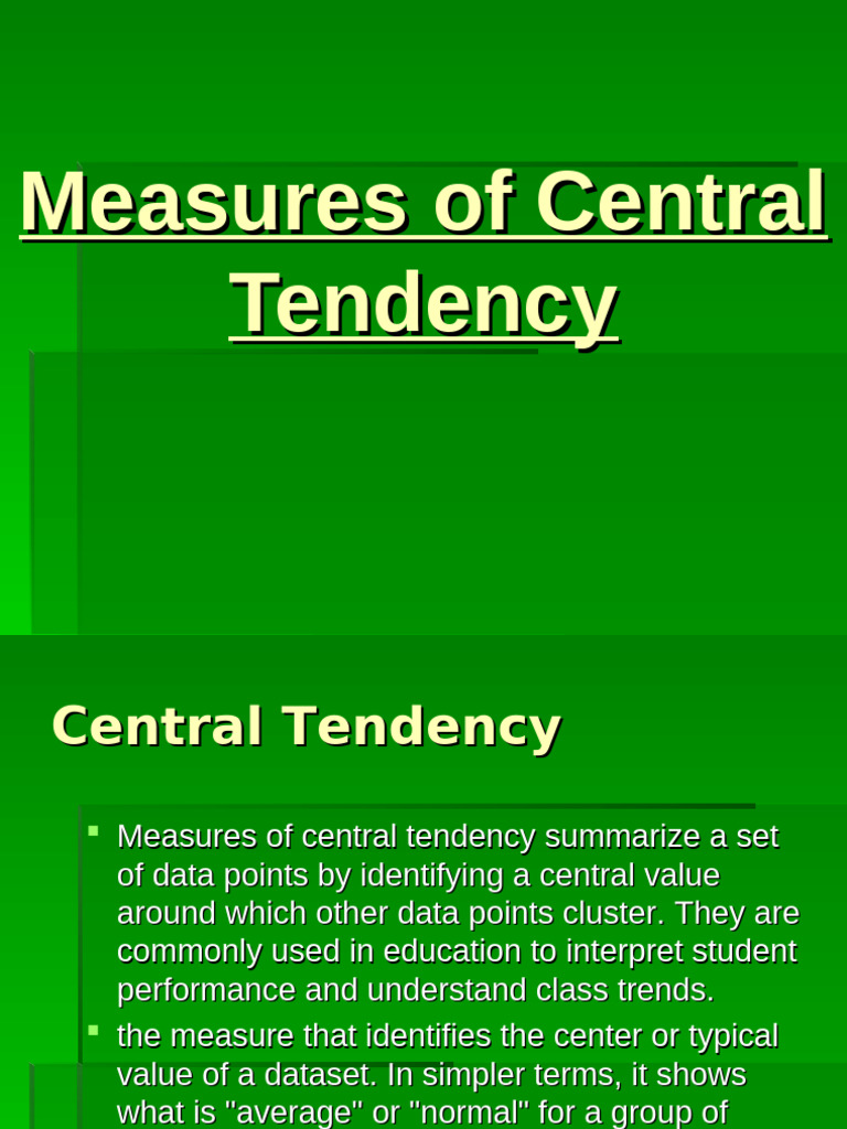 Understanding Measures of Central Tendency | PDF | Arithmetic Mean | Mean