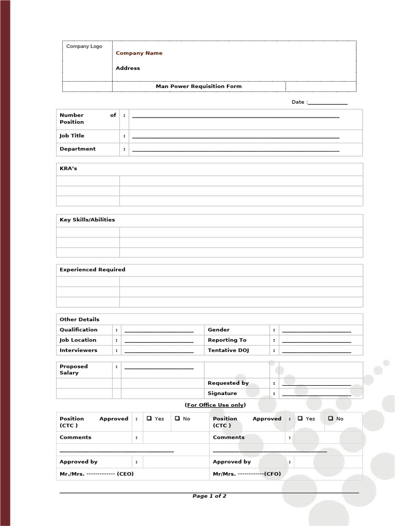 Manpower Requisition Form... | PDF