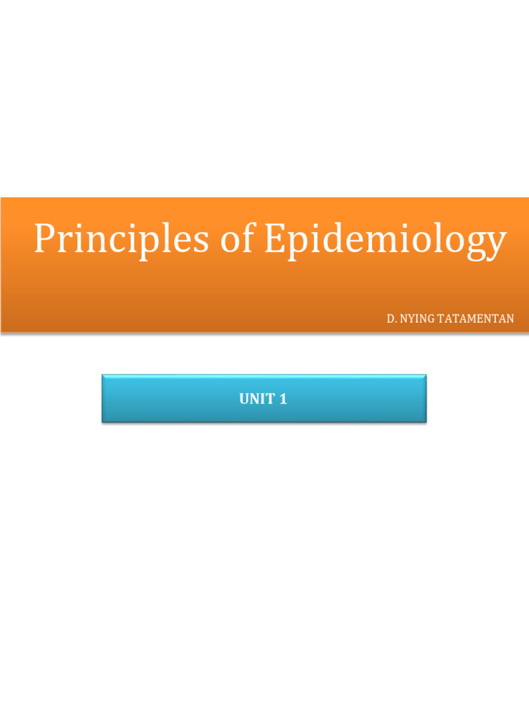 Introduction to Epidemiology Principles | PDF | Epidemiology | Infection