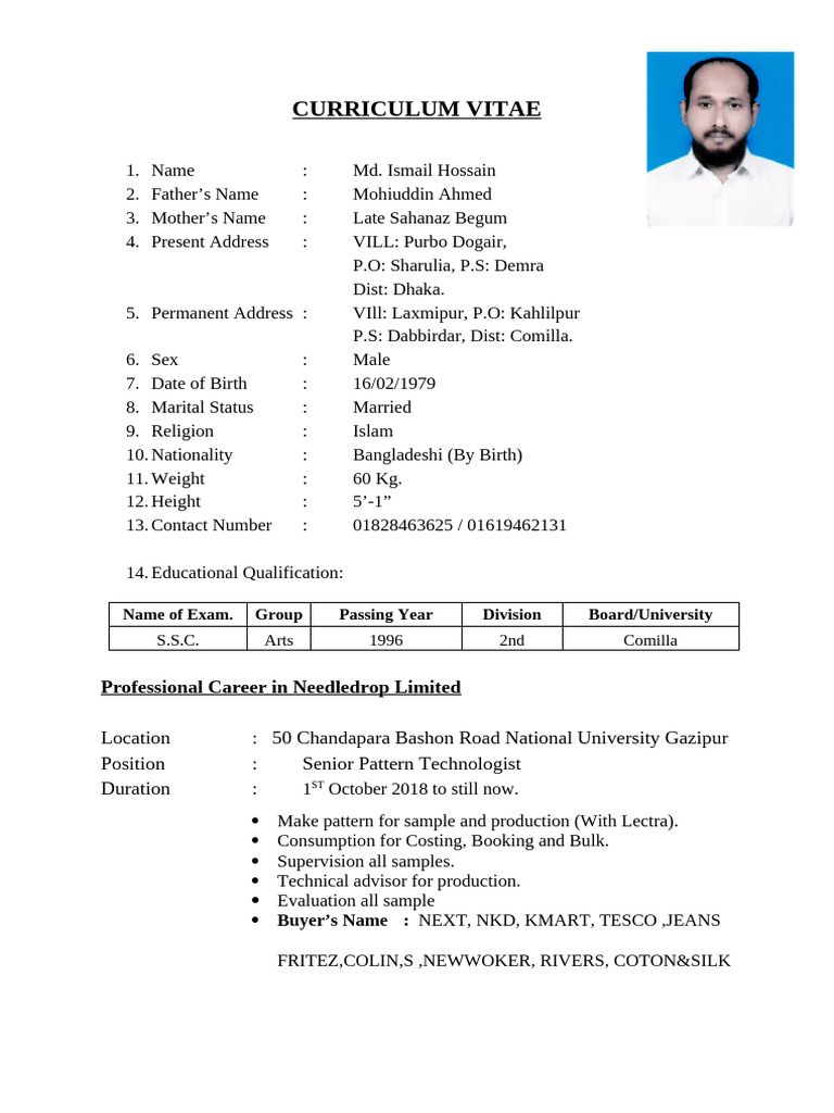 Ismail CV Technology Lectra | PDF