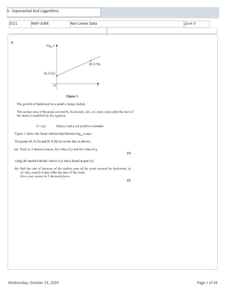 Exponential and Logarithmic Functions | PDF | Teaching Mathematics | Arithmetic