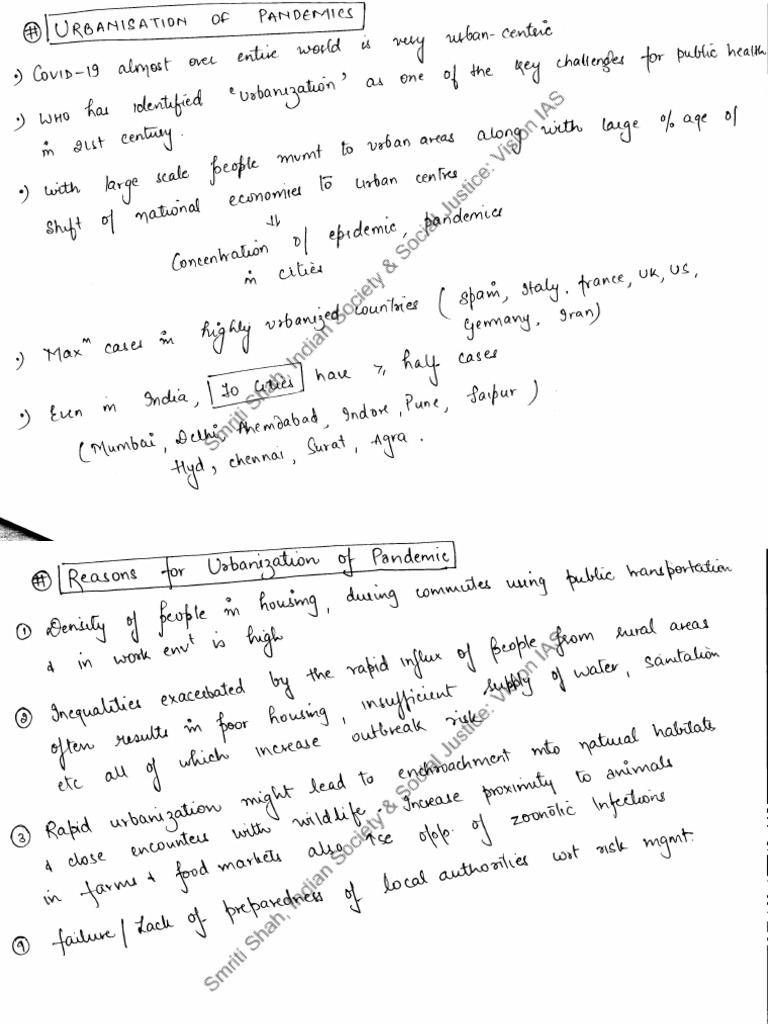 Urbanization Notes (GS2 Society) | PDF