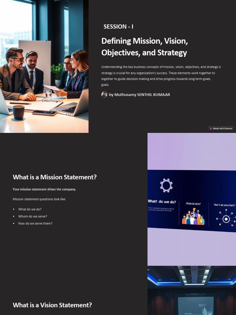 S1, Defining-Mission-Vision-Objectives-and-Strategy | PDF | Goal ...