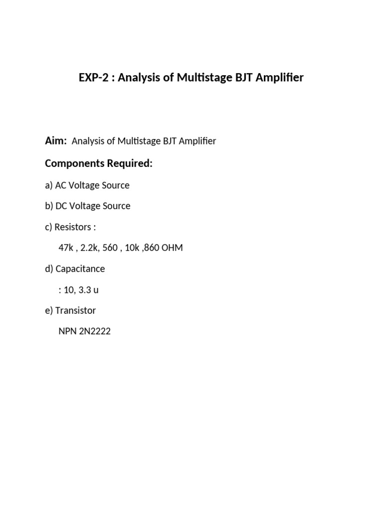 Exp2 (1) Analog Circuits | PDF