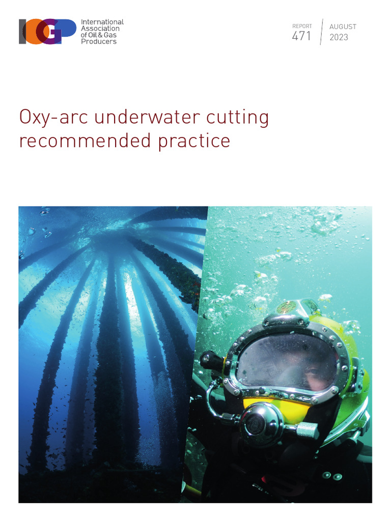 Oxy-Arc Underwater Cutting Recommended Practice: August | PDF | Underwater Diving | Scuba Diving